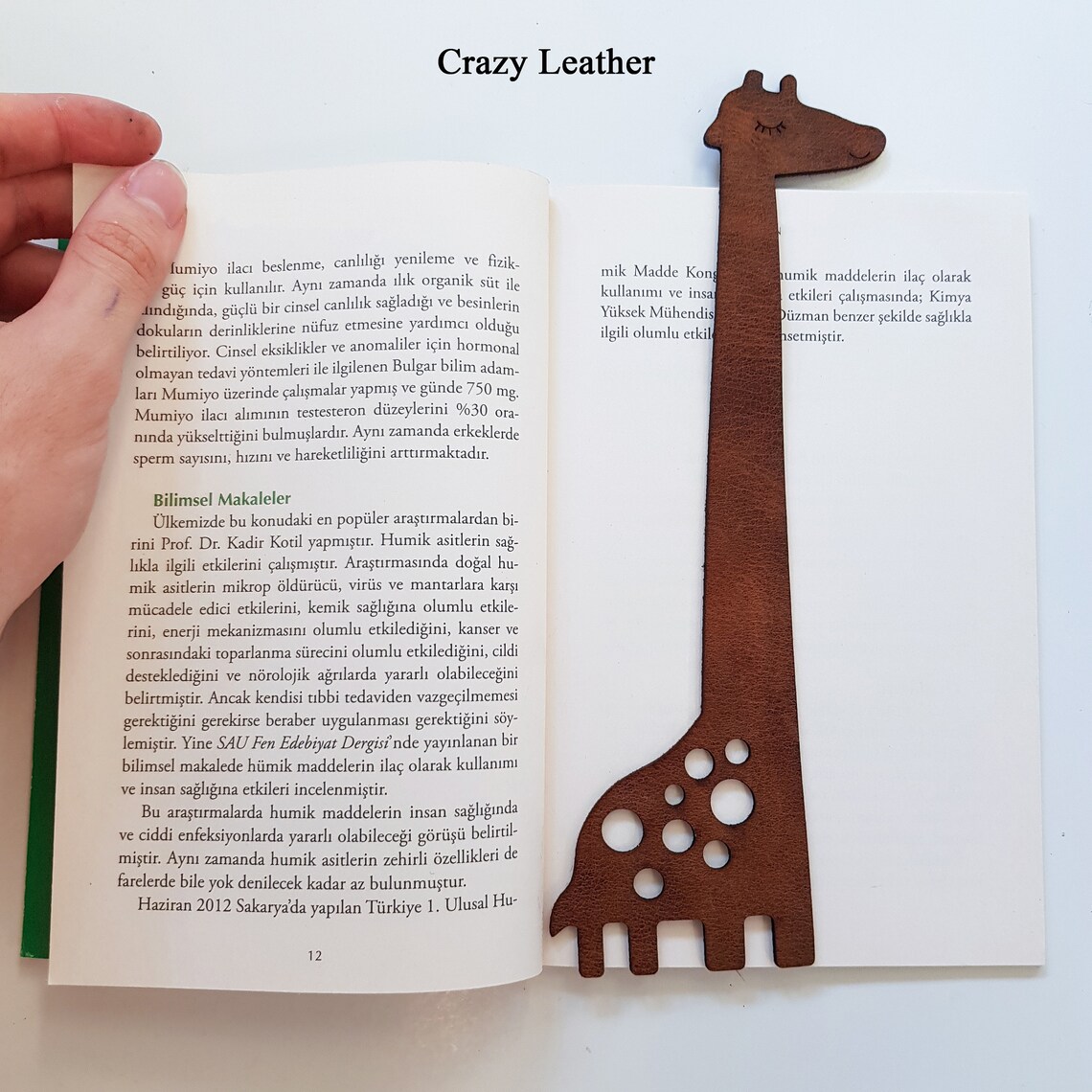 Leather Giraffe Bookmark Handmade Leather Bookmark Animal - Etsy