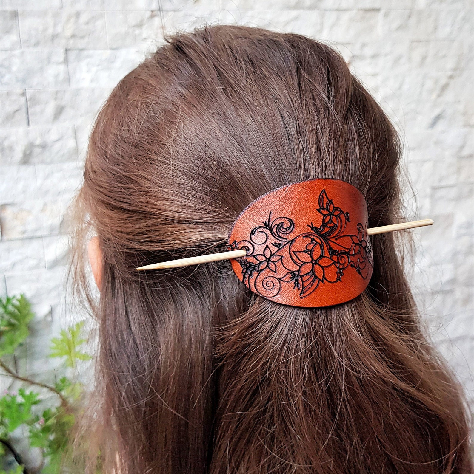Handmade Leather Hair Pin, Custom Hair Stick, Morhers Day Gift - Etsy