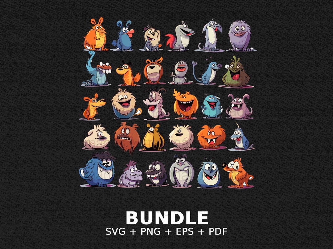 Cool Creatures Bundle 2 Image | Png Svg Pdf Eps, Commercial Use Vector ...