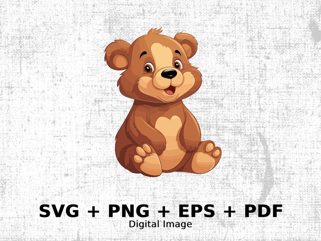 Cartoon Baby Bear 2 Image Commercial Use Vector Graphics for - Etsy