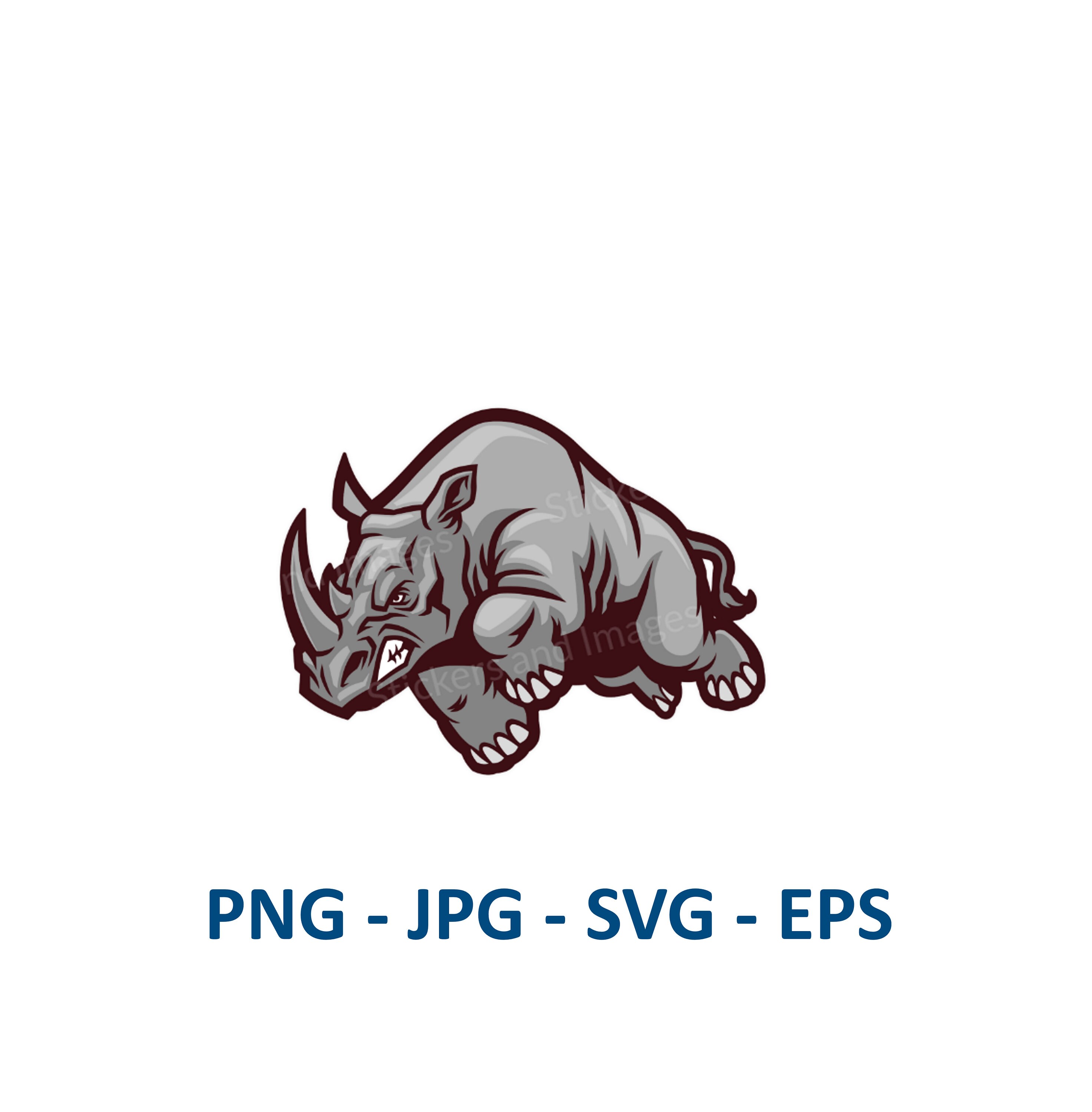 Charging Rhino Clipart