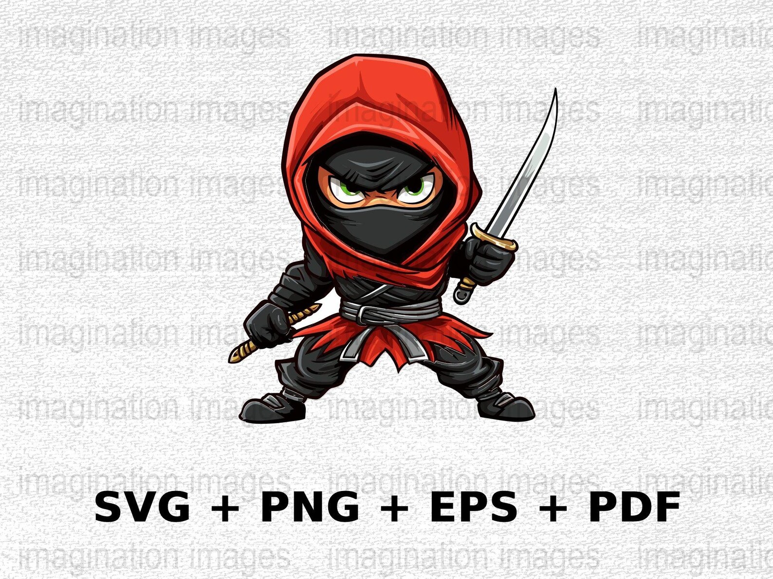 Ninja 34 Image | Commercial Use Vector Graphics for T-shirts, Wall Art ...