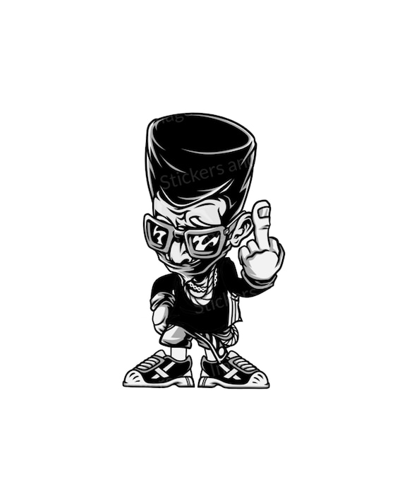 Middle Finger Cartoon Guy