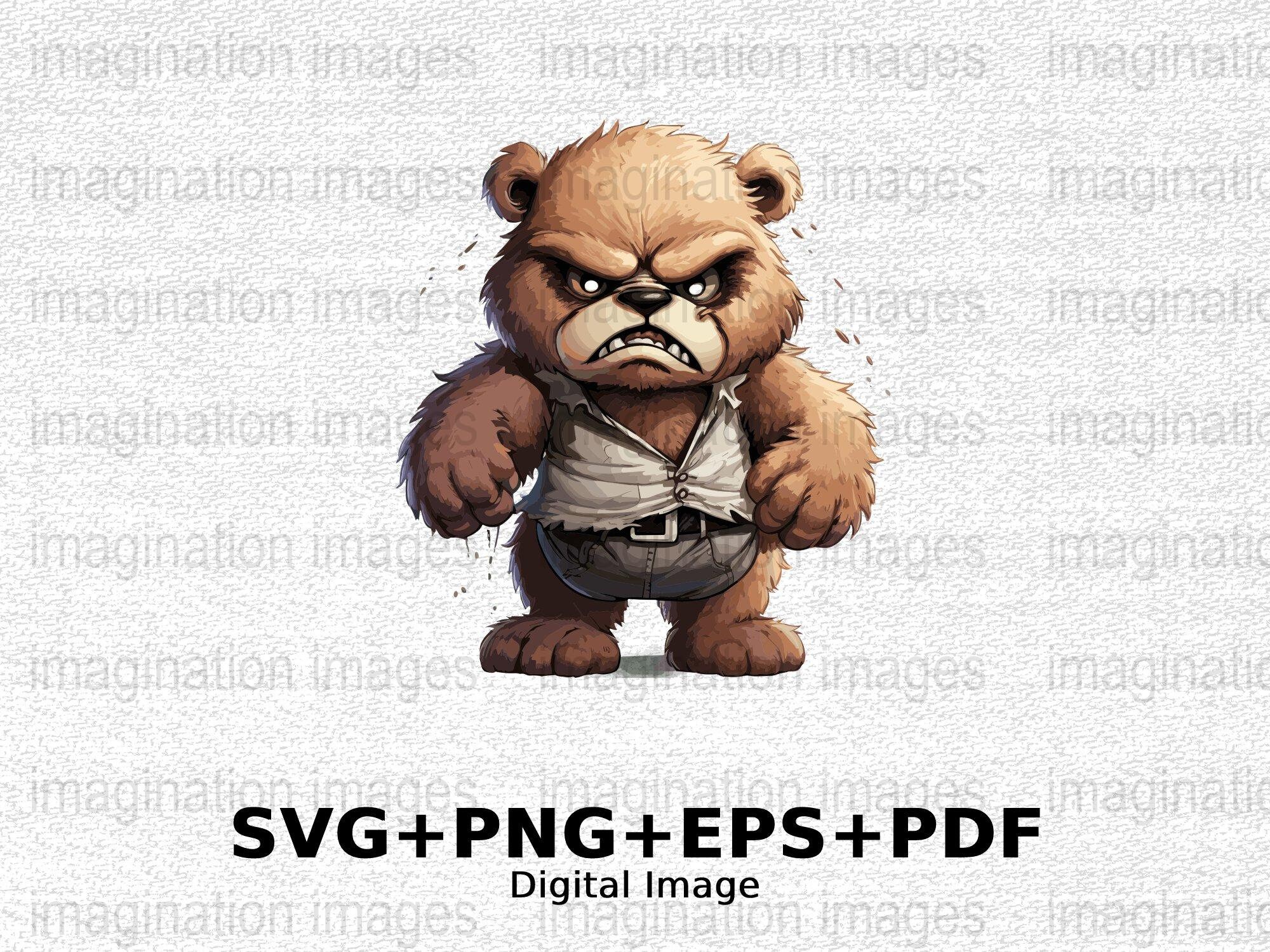 Angry Teddy 2834 Image Png Svg Pdf Eps Commercial Use - Etsy