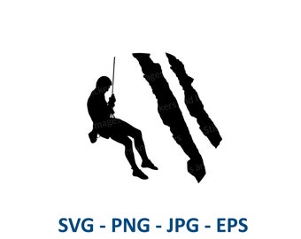 Rappelling Svg - Etsy