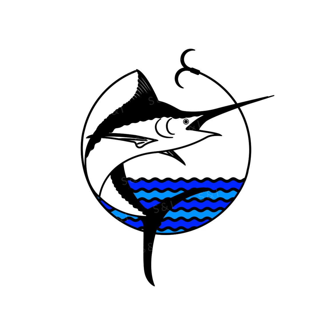 Marlin With Fish Hook | Digital File | SVG | PNG | Digital Download - Etsy