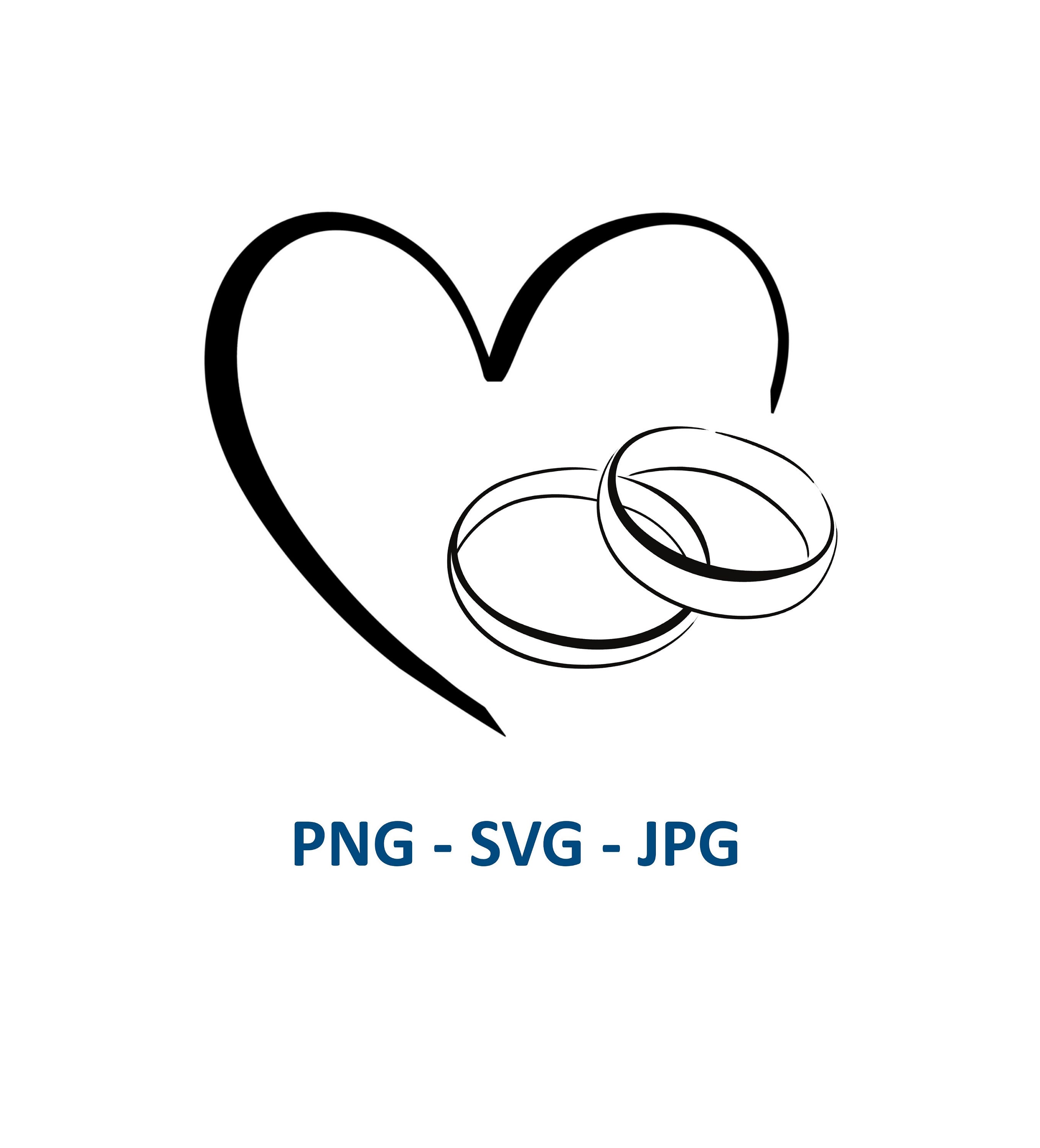 Wedding Rings Heart Variation | Instant Download | Digital File | SVG ...