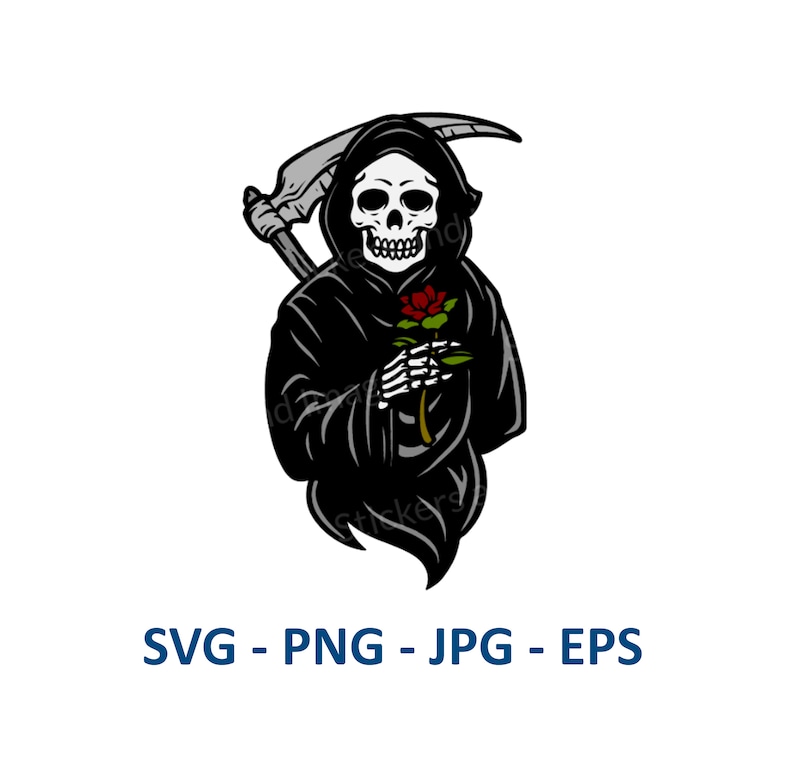 Reaper With Scythe and Rose Instant Download Digital File - Etsy
