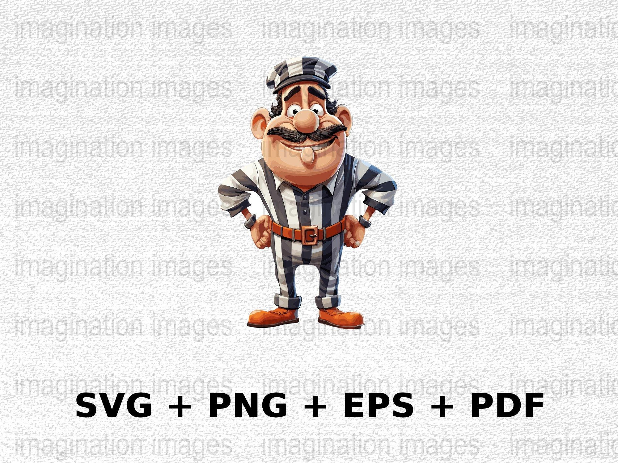 Convict Cartoon Image Png Svg Pdf Eps Commercial Use Vector - Etsy