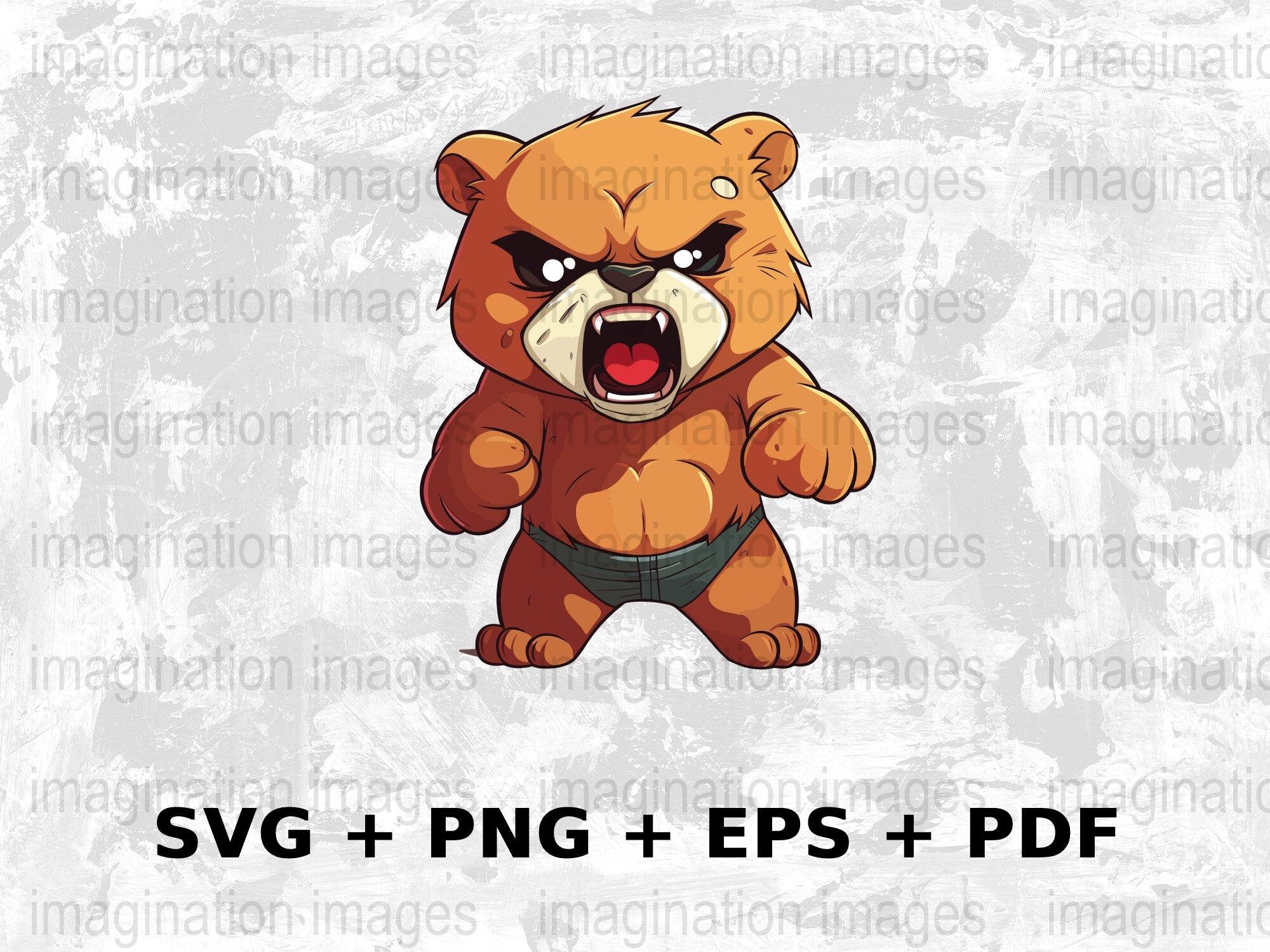 Angry Teddy267 Image Png Svg Pdf Eps Commercial Use Vector - Etsy