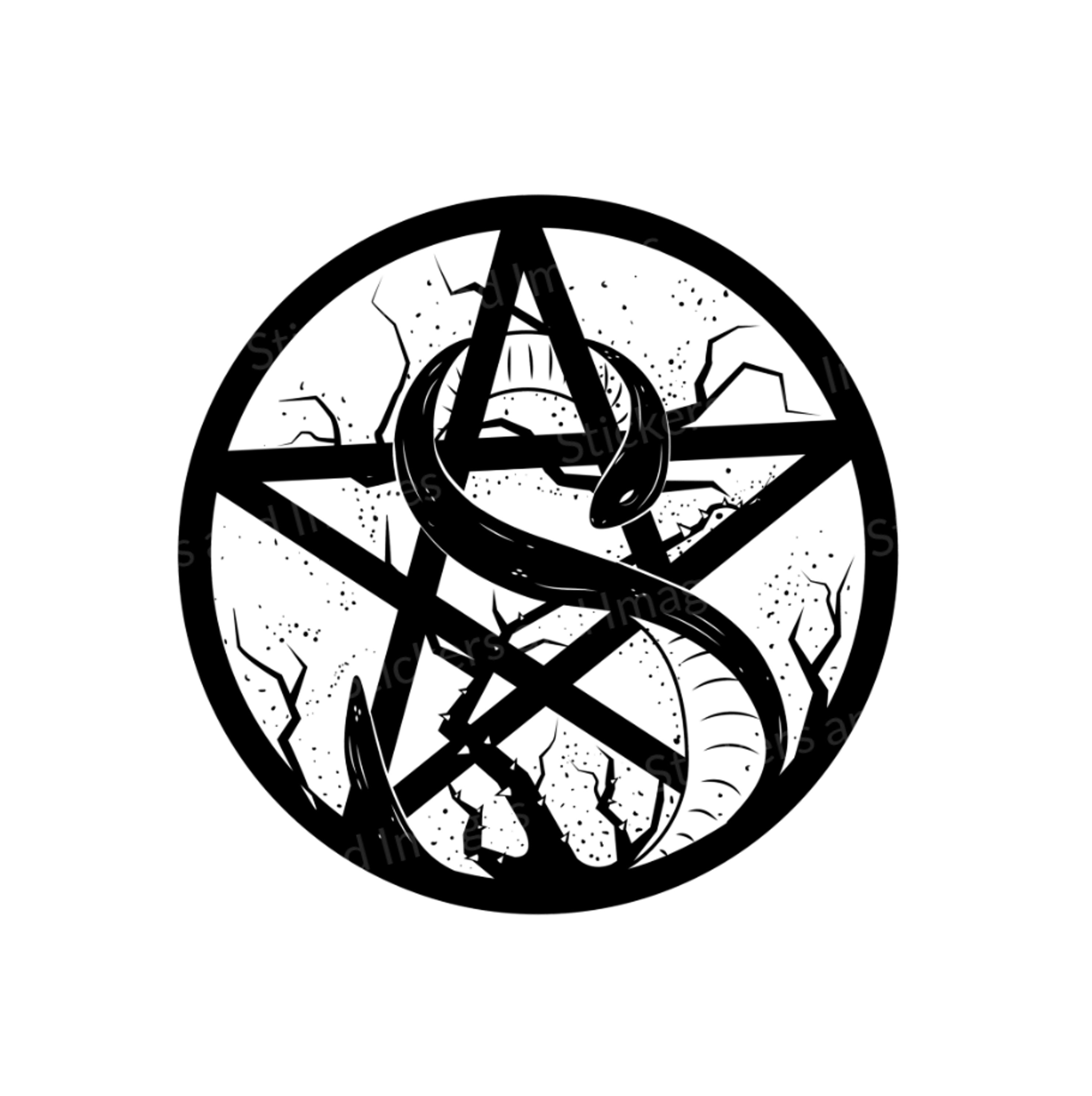 Pentagram With Snake | Vector | Instant Download | Digital File | SVG ...