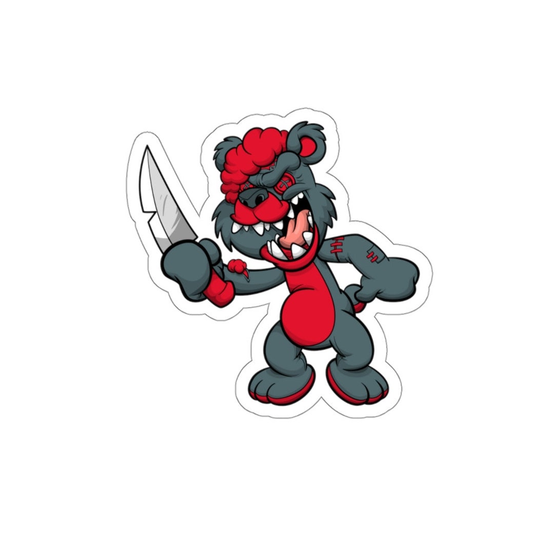 Angry Teddy With Knife Original S & I Die-cut Stickers - Etsy