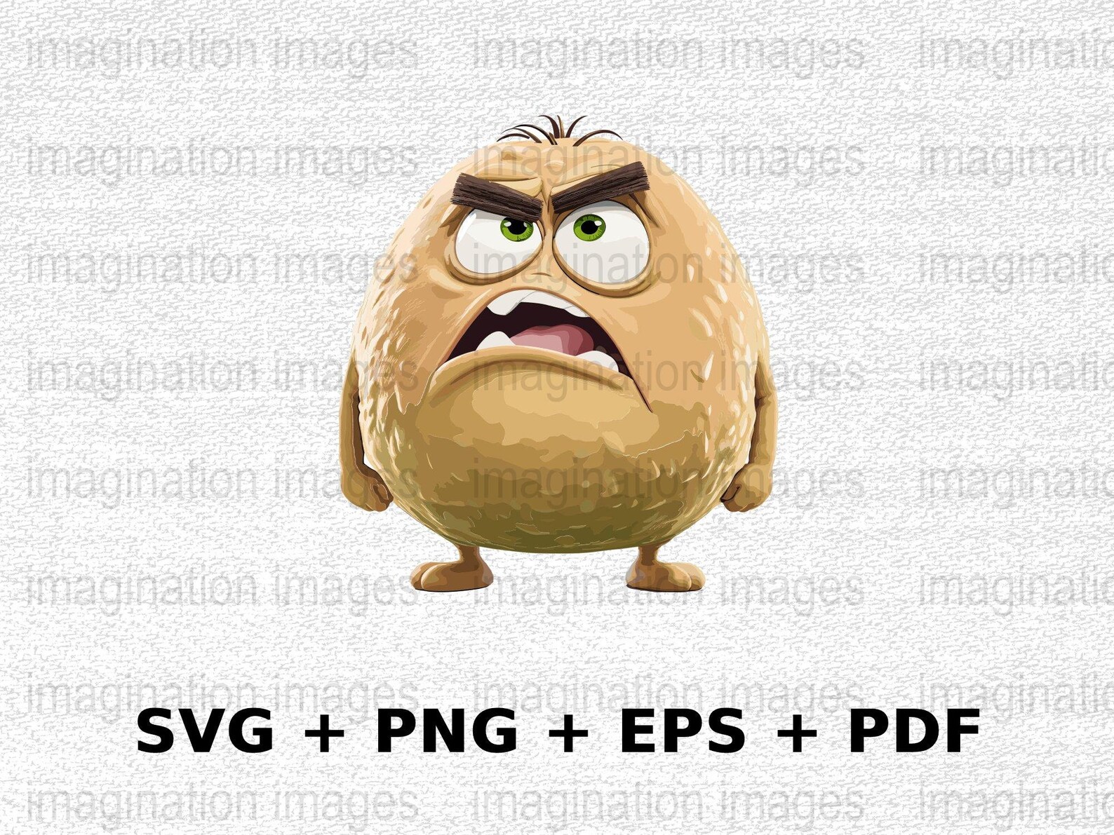 Angry Spud 45 Image Png Svg Pdf Eps Commercial Use Vector - Etsy