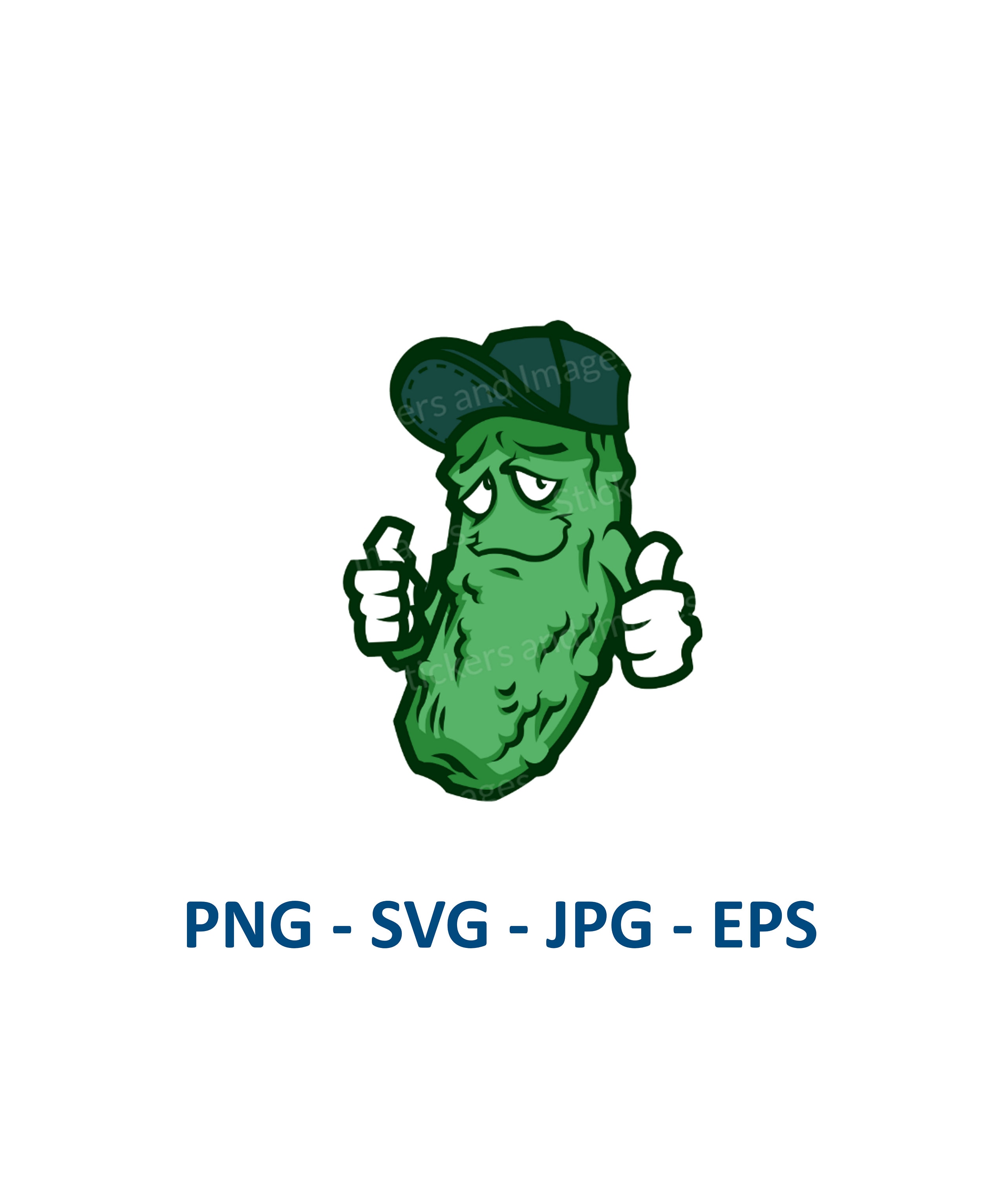 Green Pickle Cartoon | Instant Download | Digital File | SVG | PNG ...