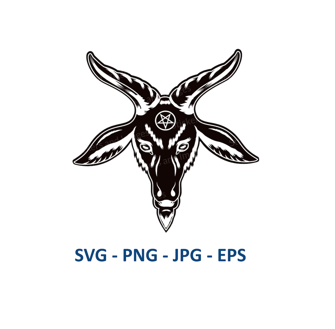 Goat Head With Pentagram | Instant Download | Digital File | SVG | PNG ...
