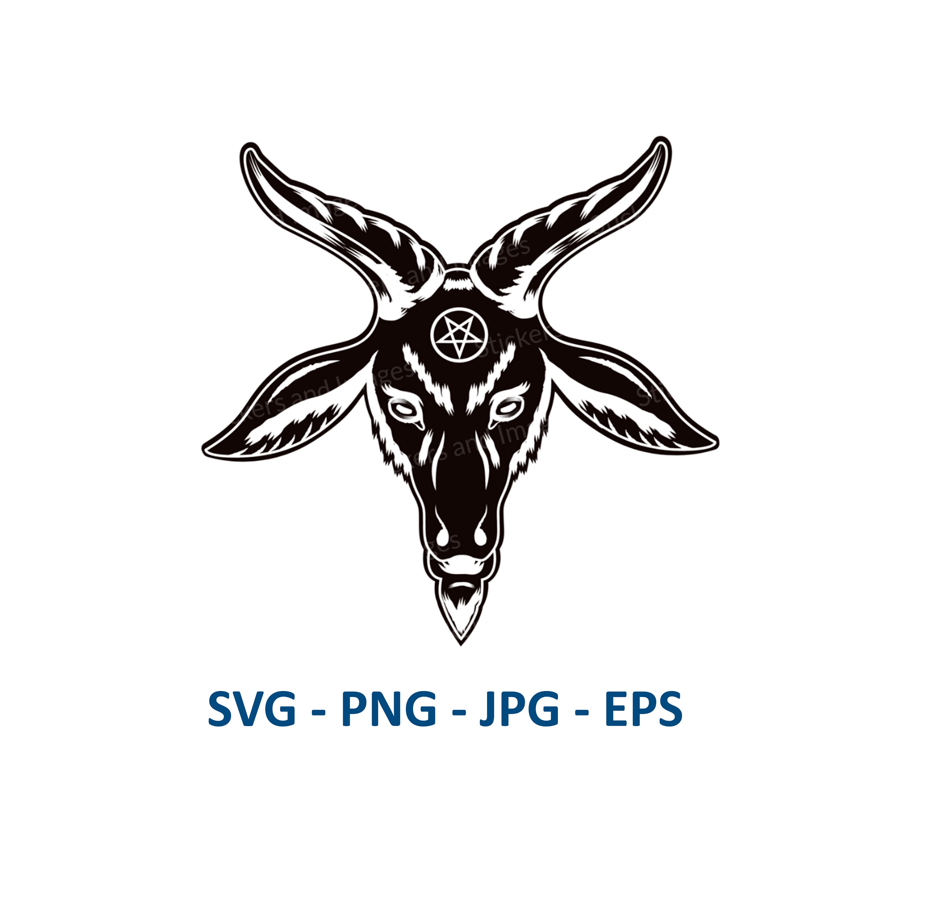 Goat Head With Pentagram | Instant Download | Digital File | SVG | PNG ...