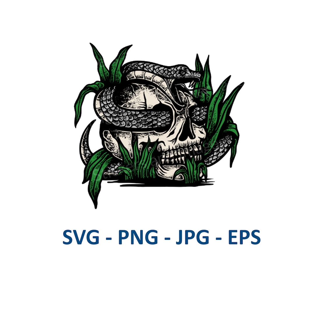 Skull With Snake | Instant Download | Digital File | SVG | PNG | JPG ...