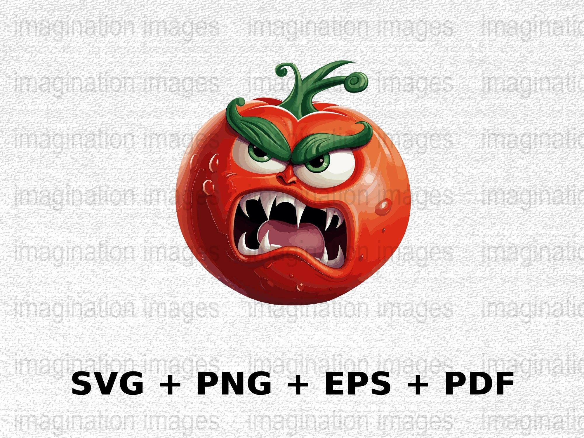 Angry Tomato Image Png Svg Pdf Eps Commercial Use Vector - Etsy
