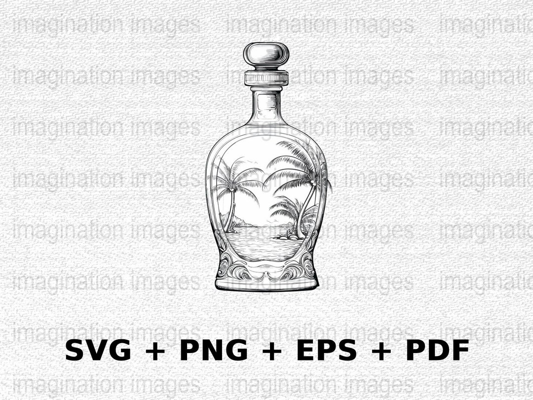 Rum Bottle Image | Commercial Use Vector Graphics for T-shirts, Wall ...