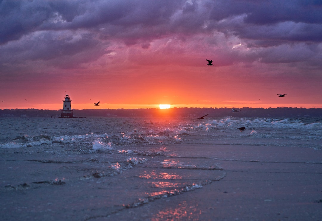 Red Sky in the Morning, Conimicut Point, Warwick, Rhode Island - Etsy