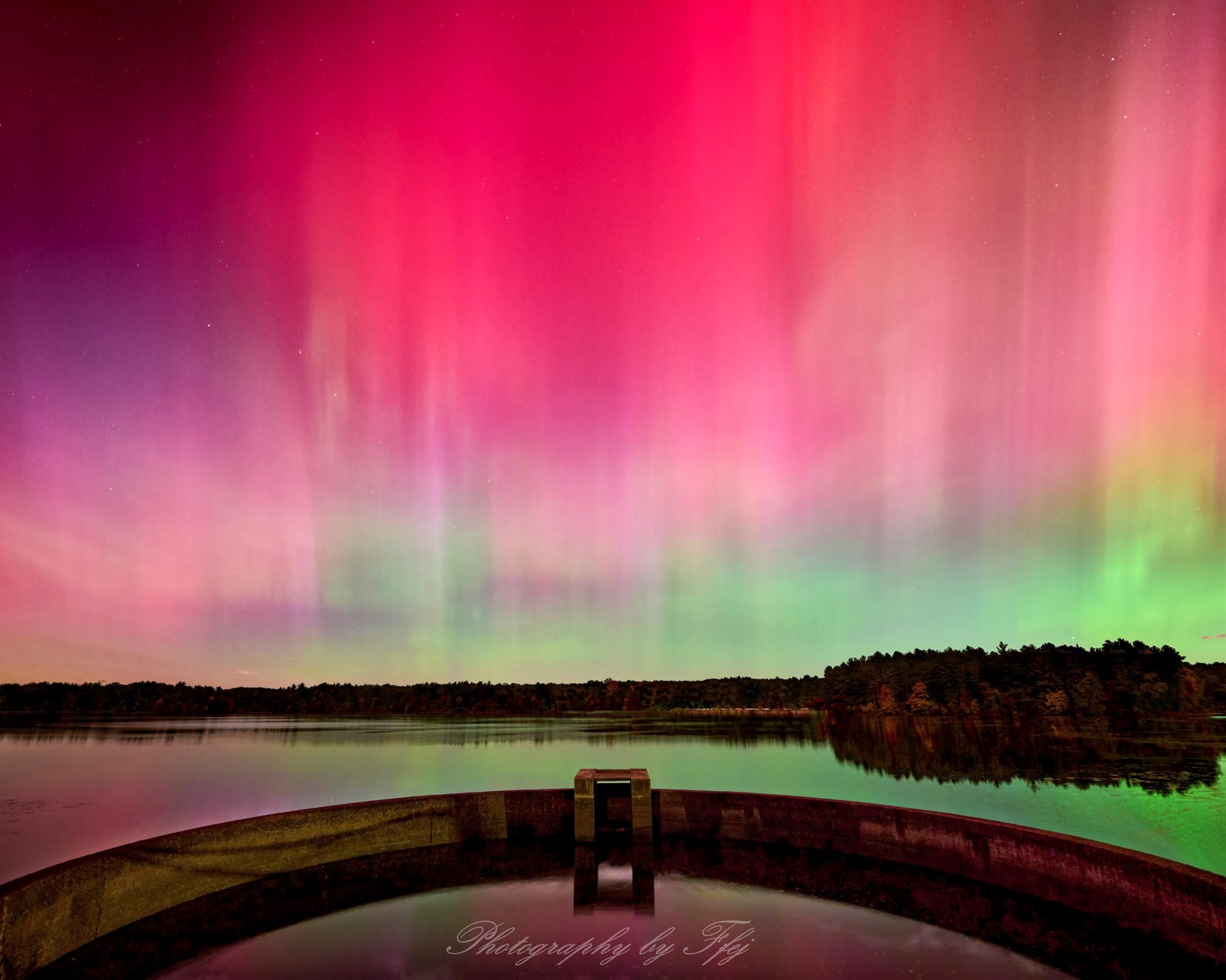 The Northern Lights Over the Scituate Reservoir, Scituate Rhode Island ...