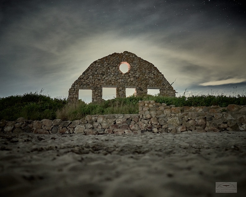 Photograph of the Black Point Ruins Under the Stars in Narragansett ...