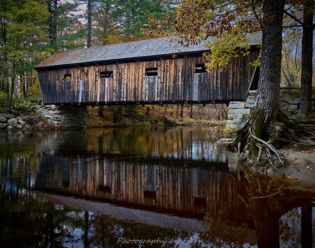 Autumn at the Lovejoy Bridge in Andover, Maine - Etsy