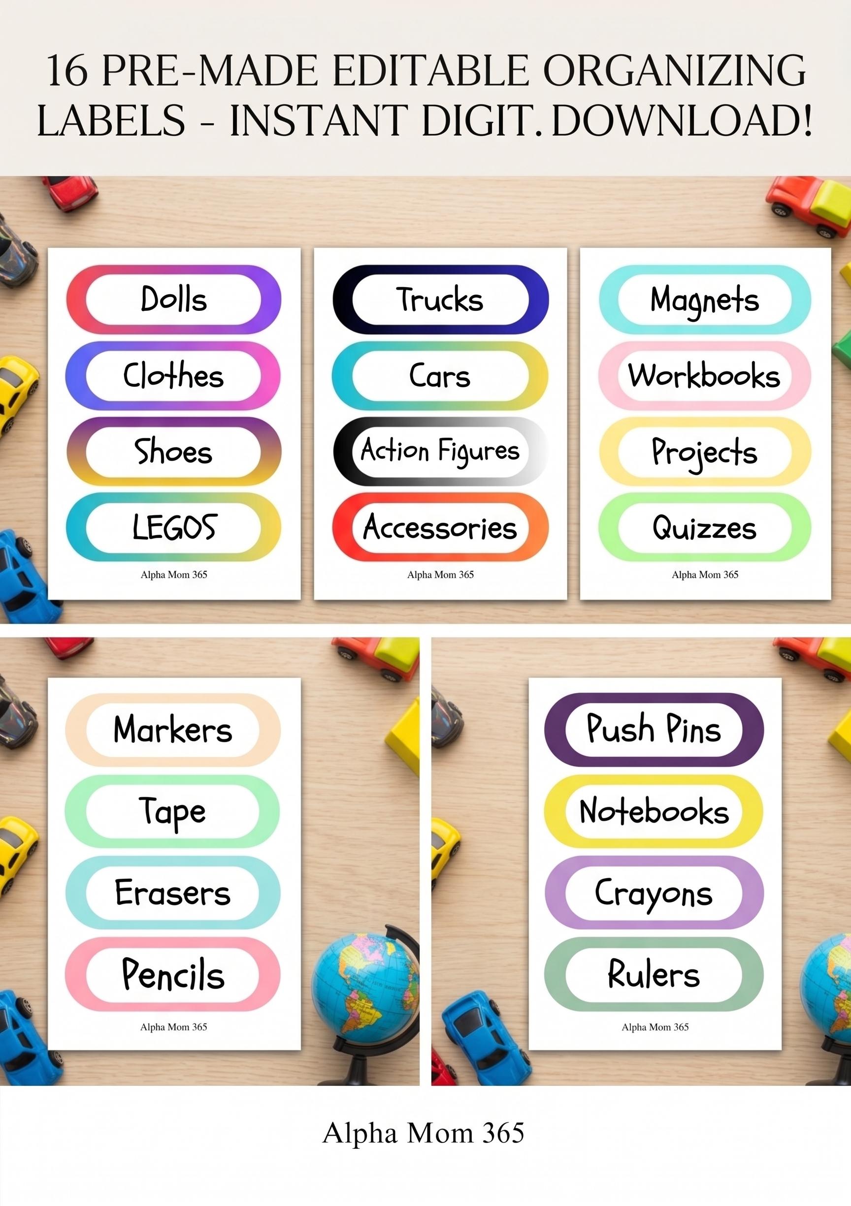 20 Playroom & Classroom Labels | Printable Toy Bin Organization Tags ...
