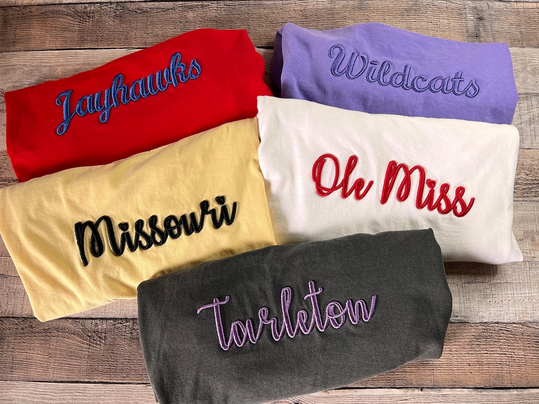 Custom 3D Puff Embroidered Long or Short Sleeve Comfort Color T-shirt ...