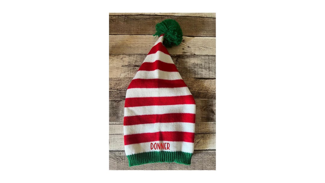 Funny Elf Personalized Christmas Christmas Hats Adults Crochet Winter ...