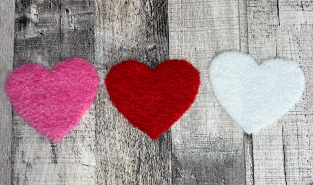REDUCED NEW MINI 3 Inch Heart Valentines Day Patch, Red White and Pink ...