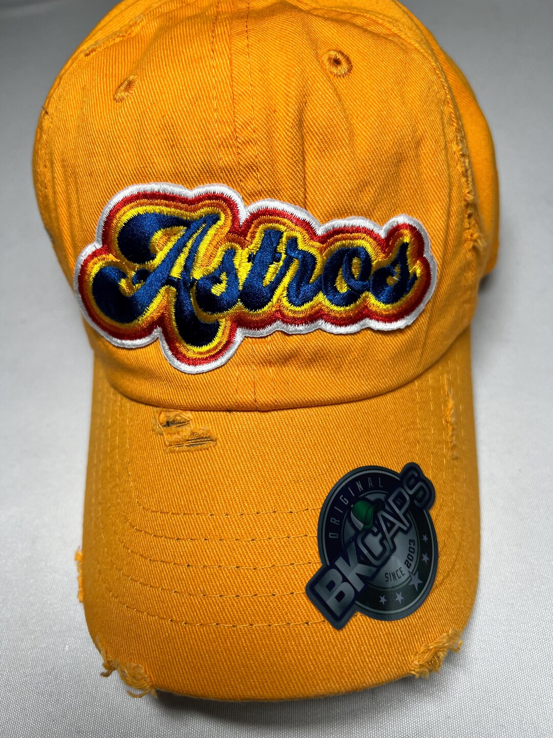 Retro gestickte Astros Low-Profile Distressed Vintage Cap Eröffnung Tag ...
