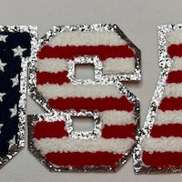 ID 8859 American Flag Star Patch Patriotic Symbol Craft Beaded Iron on ...
