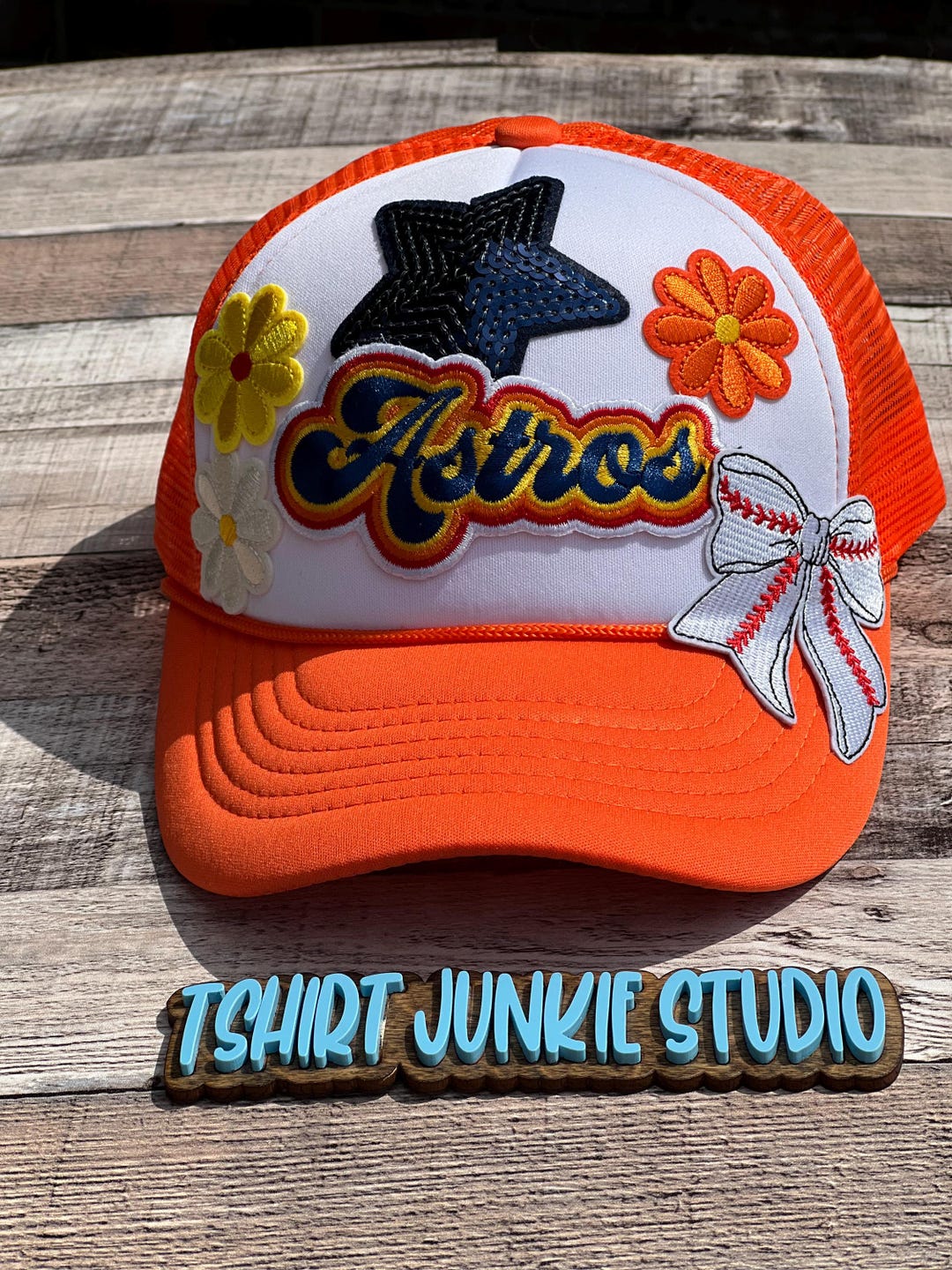 Custom Stacked Astros Patch Trucker Cap Baseball Trucker Cap Astros Cap ...