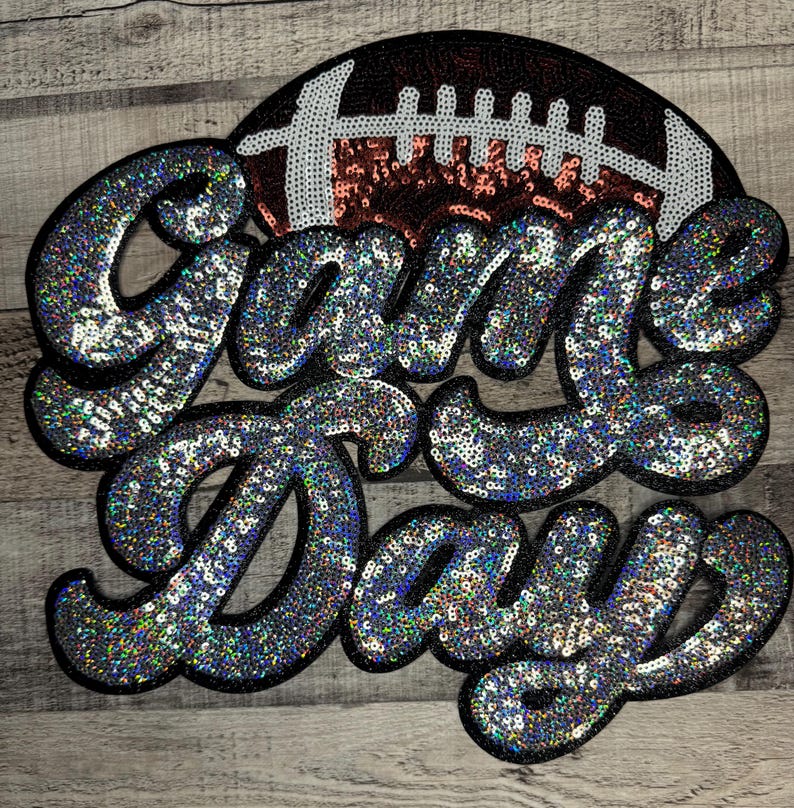 Sequins Game Day Football Sequin Patch Sequin Game Day School Spirit ...