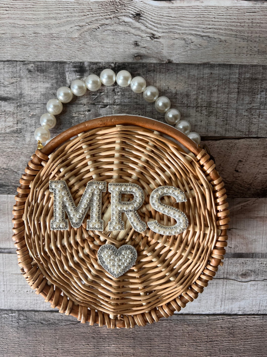 Custom Mrs Pearls Straw Bag, Custom Bride Straw Bag, Bride Beach Small ...