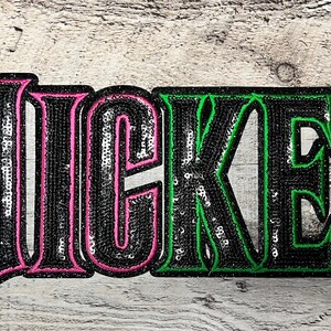 LOW Quantities Custom WICKED Vibrant Pink and Green Sequin Patch, Xmas ...
