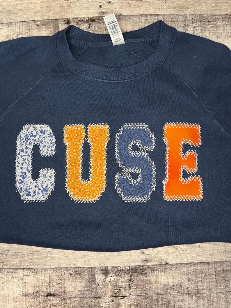 College/school/team Floral Print Applique With Second Line Independent ...