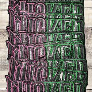 Custom WICKED Vibrant Pink and Green Sequin Patch, Xmas Patch, Iron on Patch Wicked, Wicked Gift ...