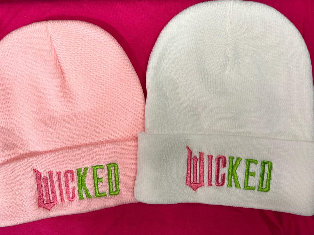 Wicked Custom Embroidered Solid Color Beanies, Wicked Movie, Wicked Fan ...