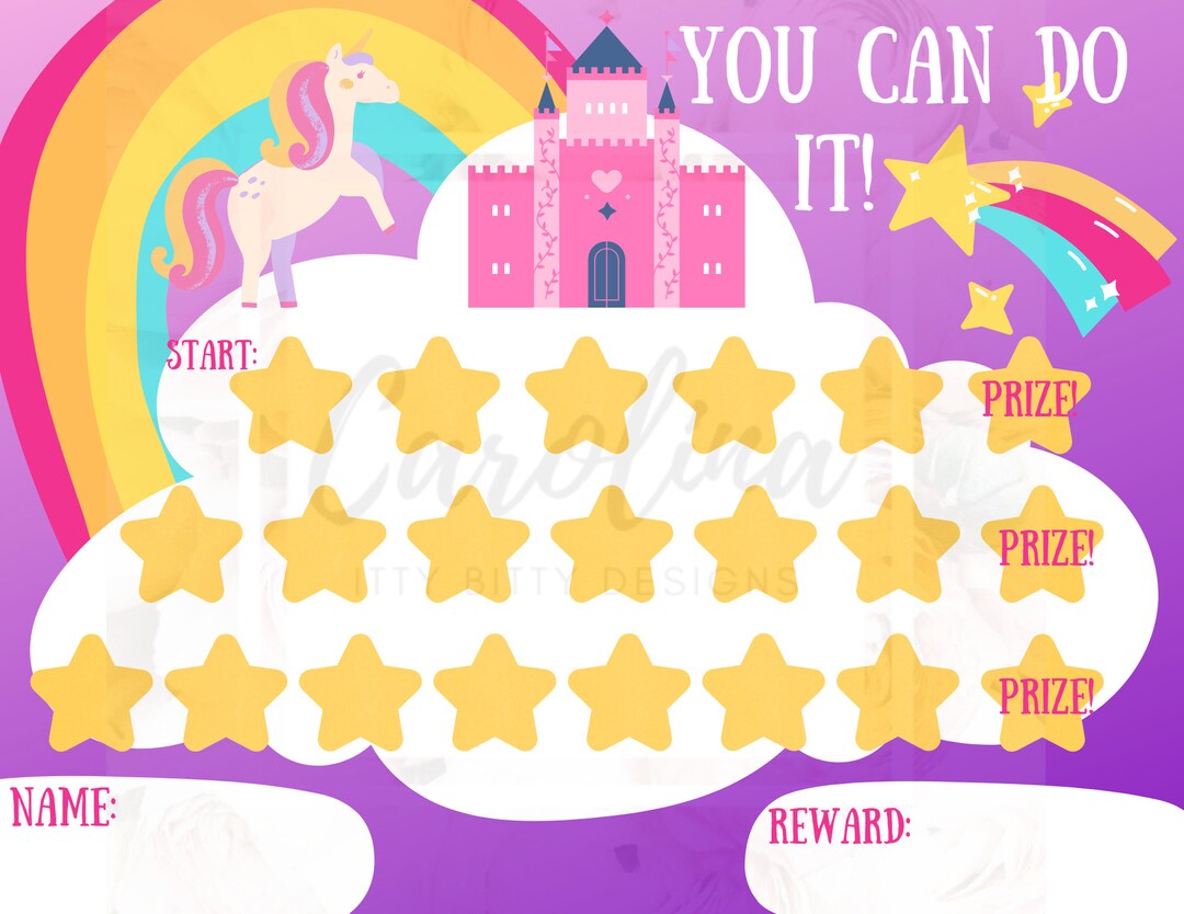 Unicorn Reward Chart Printable Unicorn Behavior Chart - Etsy