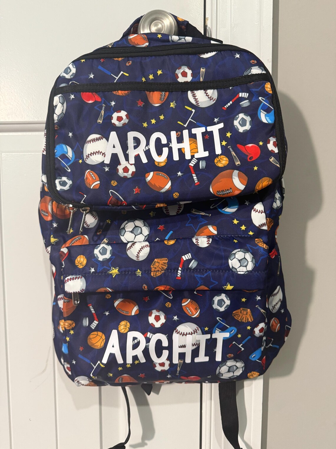 Custom Sports Soccer Baseball Hockey Football Boys Backpack Bookbag ...