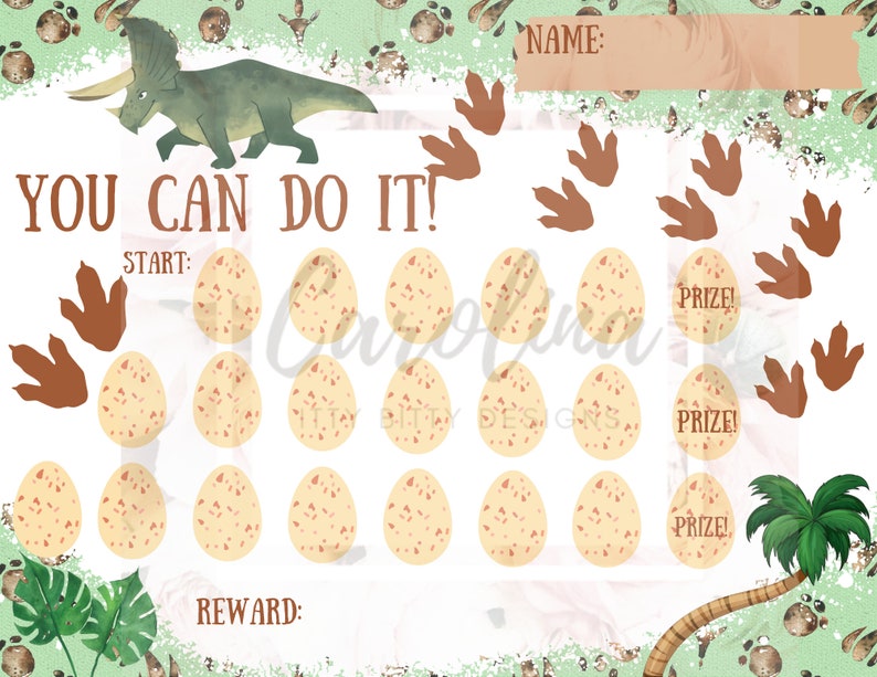 Dinosaur Reward Chart Printable Dinosaur Behavior Chart - Etsy