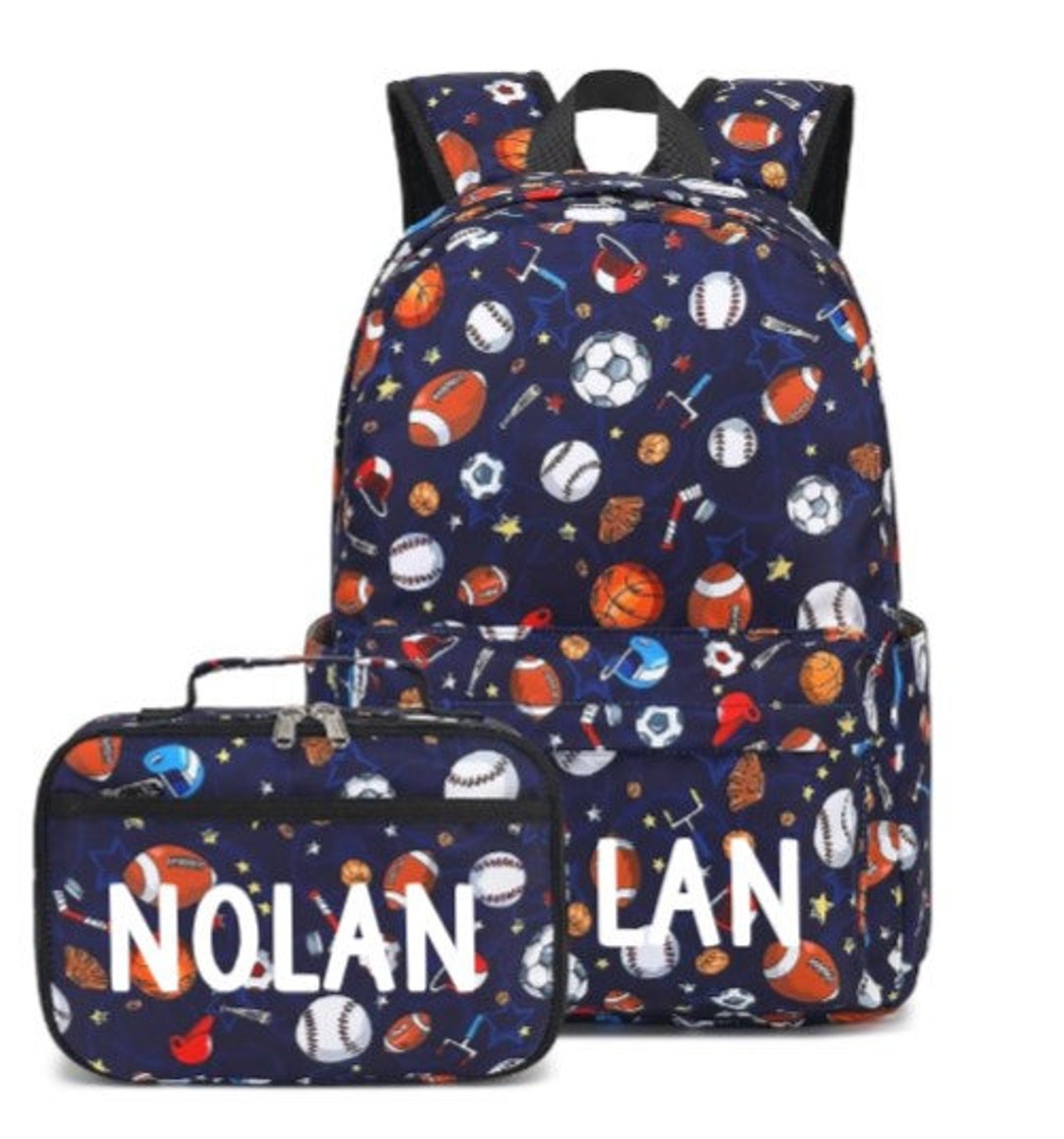 Custom Sports Soccer Baseball Hockey Football Boys Backpack Bookbag ...