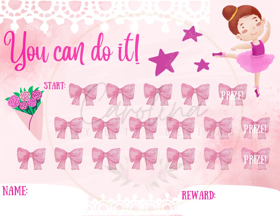 Ballet Ballerina Reward Chart Printable Dance Behavior Chart Daily ...