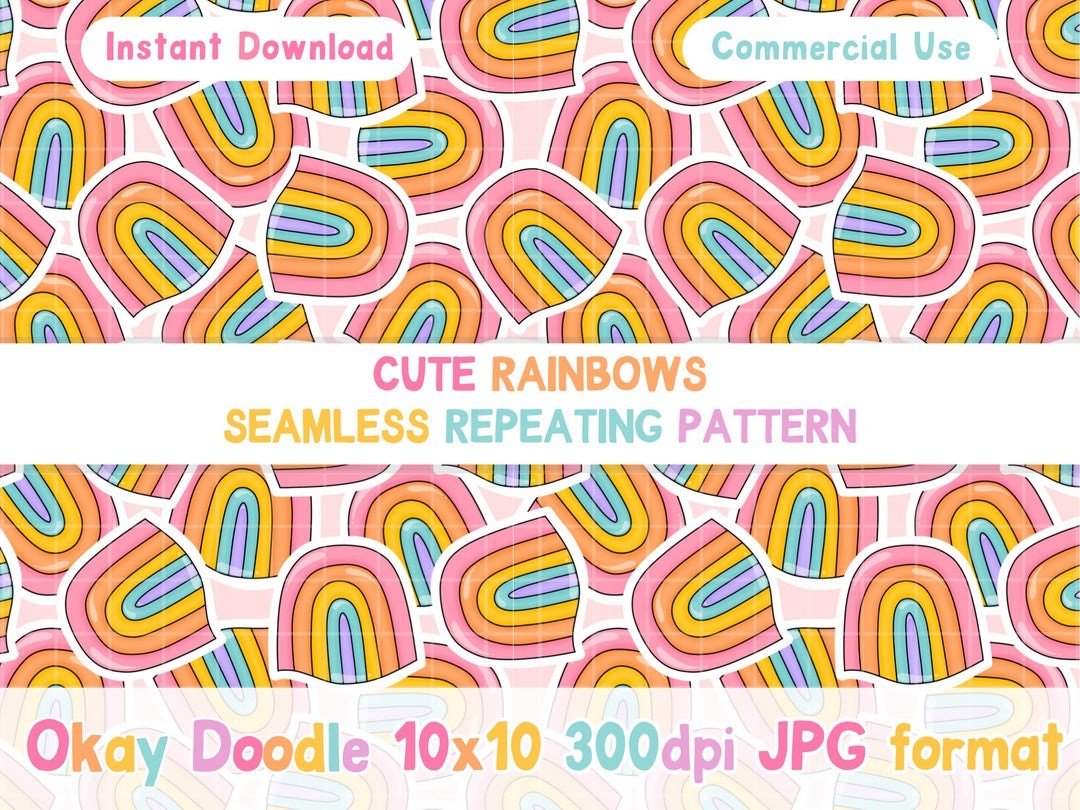 Rainbow Seamless Pattern | Repeating JPG File - Commercial Use Licence ...