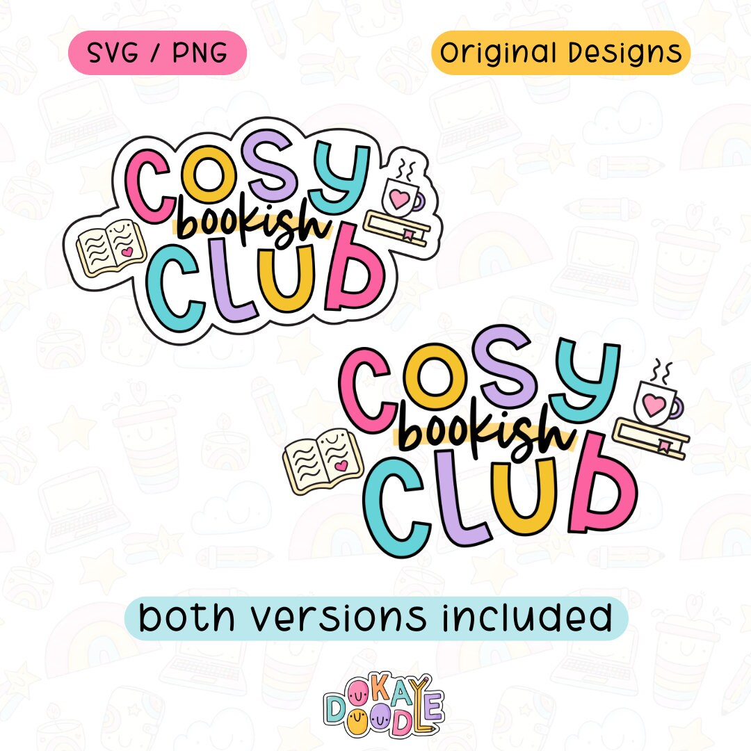 Cosy Bookish Club | Book Lover SVG PNG | Digital Download for ...