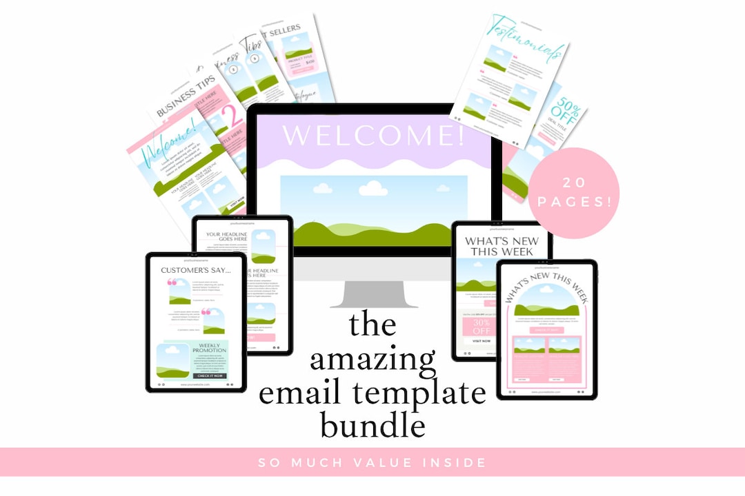 Email Template Bundle for Canva, Use in Mailerlite, Mailchimp, Klaviyo ...