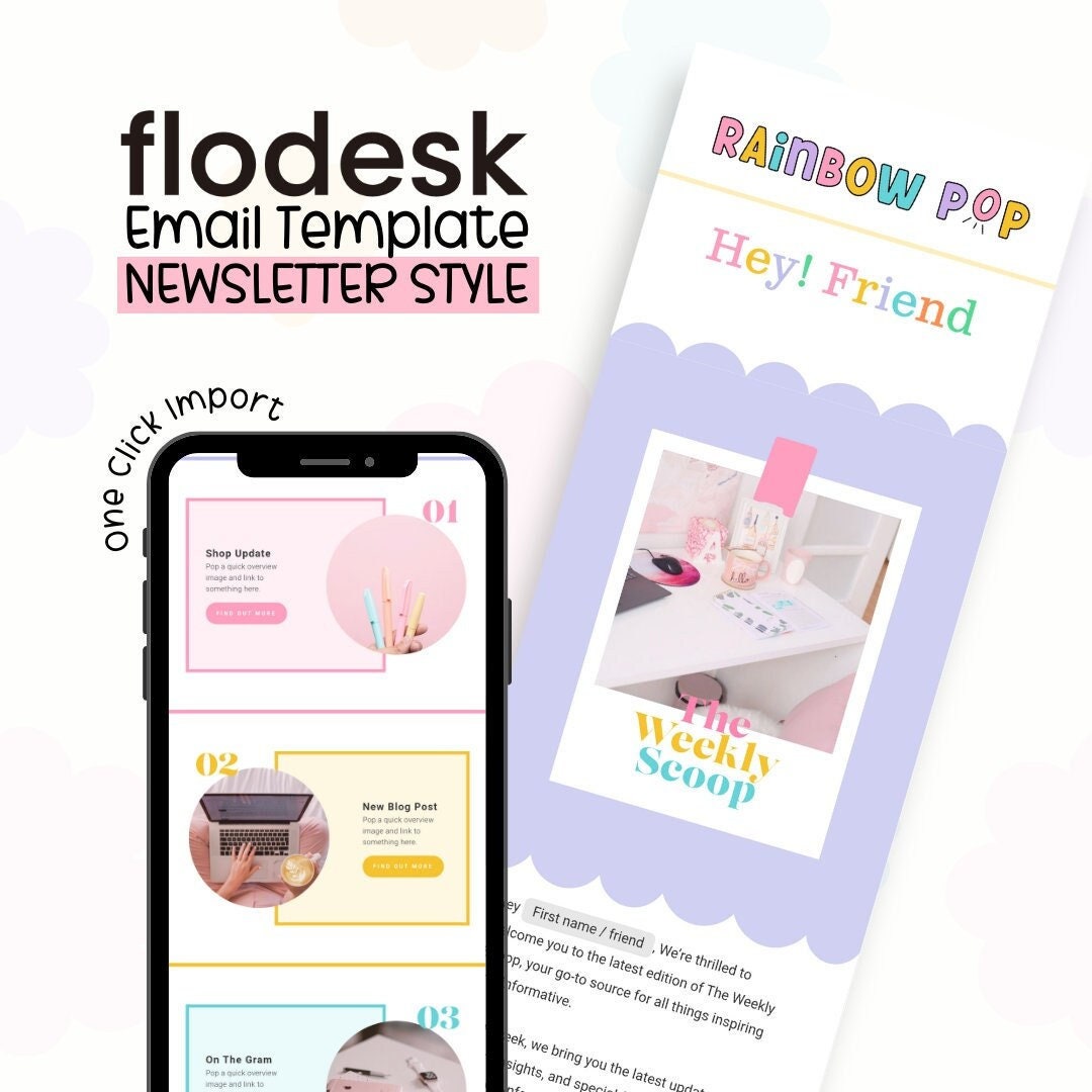 Flodesk Template | Rainbow Pop - Newsletter Style | Mailing List ...