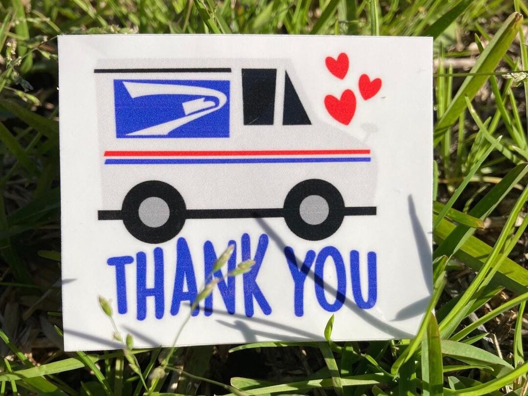 Postal Carrier Thank You Sticker, Sticker, Postal Van, Appreciation ...